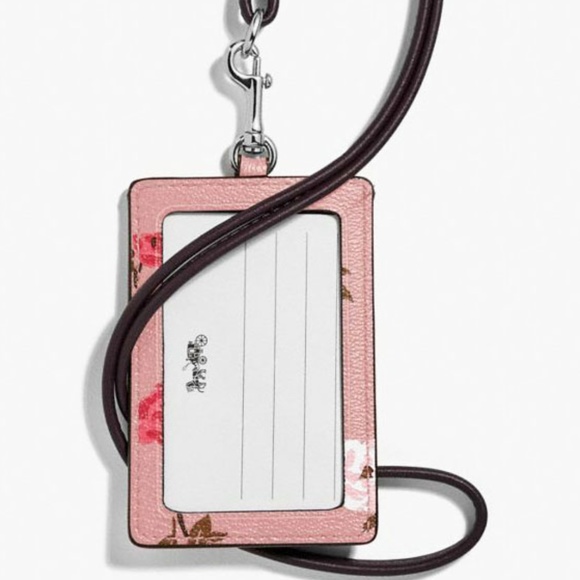 Coach | Accessories | Coach Id Holder Lanyard Badge Card Pink Flower ...
